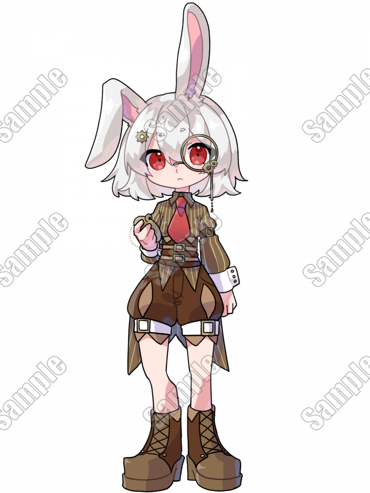 ADOPT_09【スチームパンクな白兎】時計を持ってる子| キャラクター ｜つなぐ