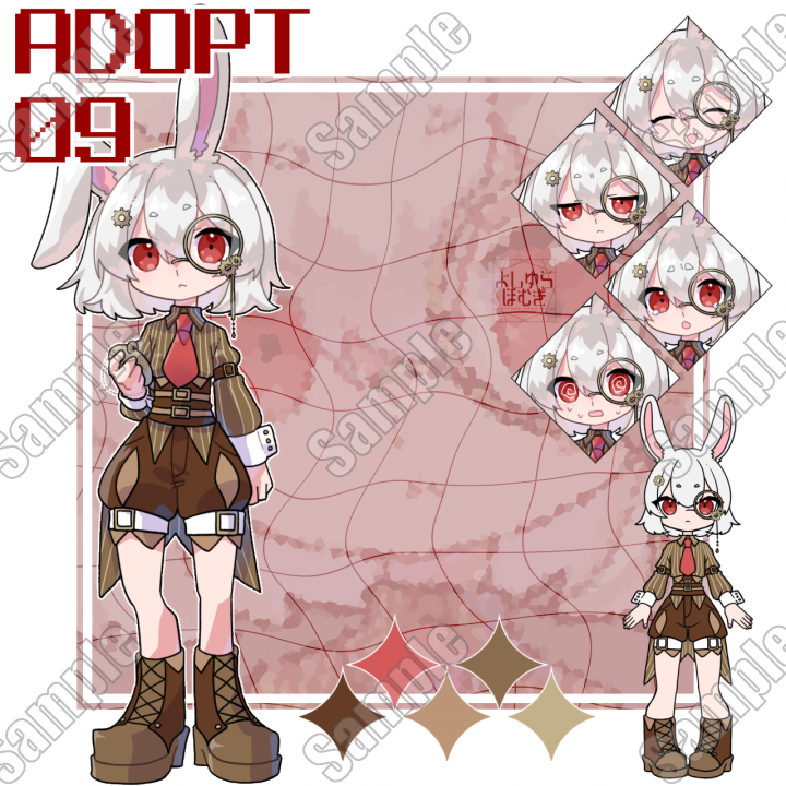 ADOPT_09【スチームパンクな白兎】時計を持ってる子| キャラクター ｜つなぐ