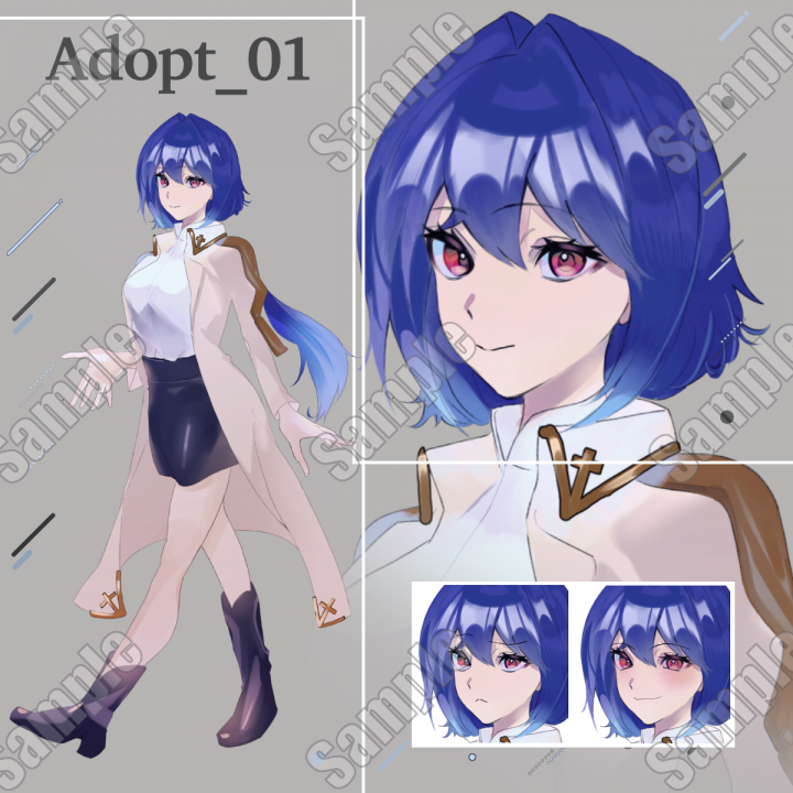 Adopt【01】表情差分9種（＋通常）| キャラクター ｜つなぐ