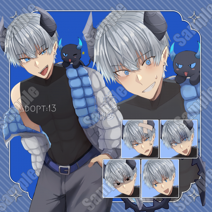 Adopt_13 サソリ＋悪魔の男の子🦂😈豊富な差分、自由に表情組み換えができるPSD納品| キャラクター ｜つなぐ